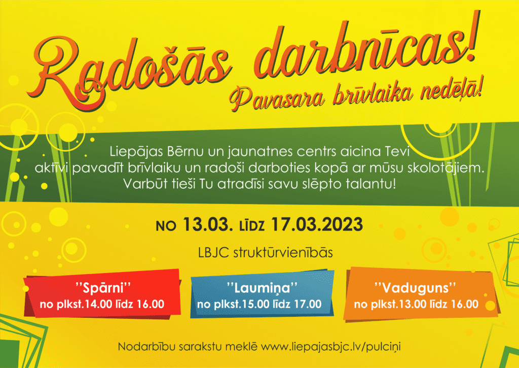 RADOŠĀS DARBNĪCAS - LiepajasBJC